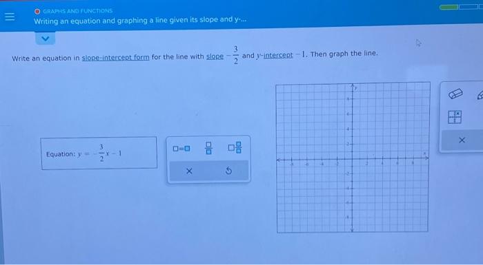 Solved can someone please tell me the y and x intercept | Chegg.com