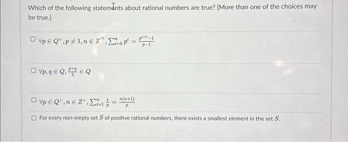 Solved Which of the following statements about rational | Chegg.com