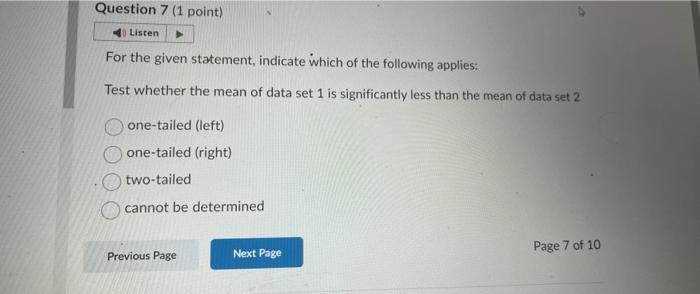 For the given statement, indicate which of the | Chegg.com