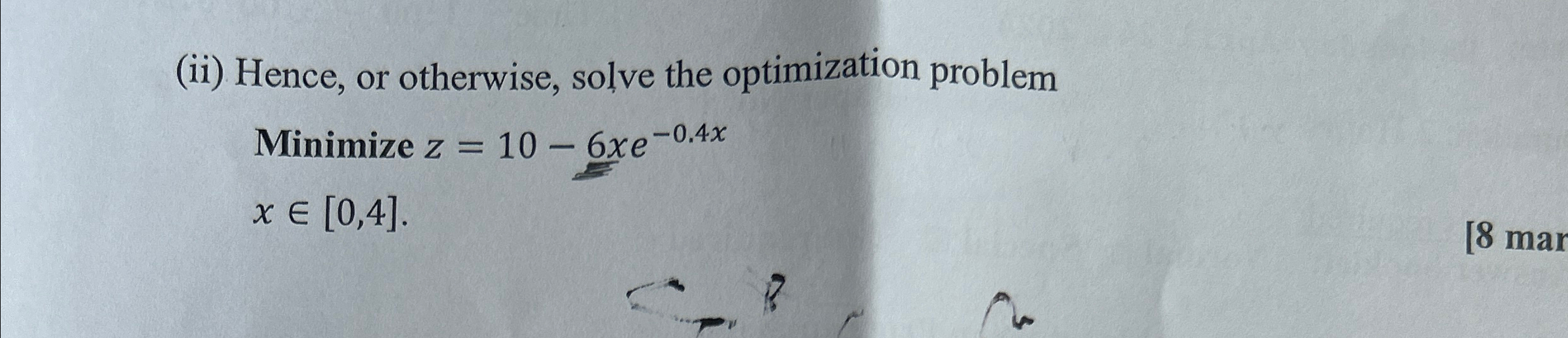 Solved (ii) ﻿Hence, or otherwise, solve the optimization | Chegg.com