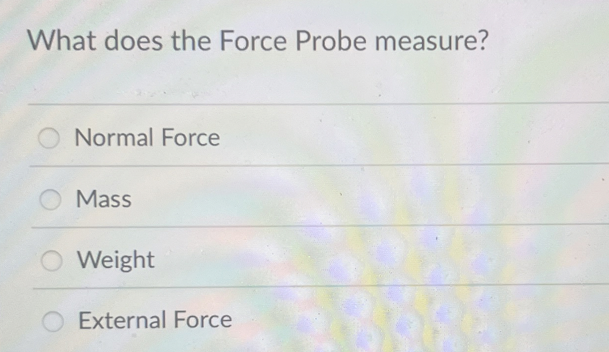 Solved What does the Force Probe measure?Normal | Chegg.com