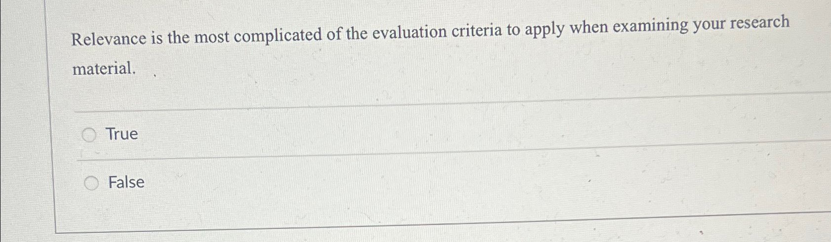 Solved Relevance is the most complicated of the evaluation | Chegg.com