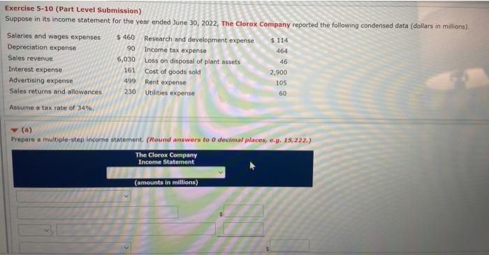 Solved Exercise 5-10 (Part Level Submission) Suppose in its | Chegg.com