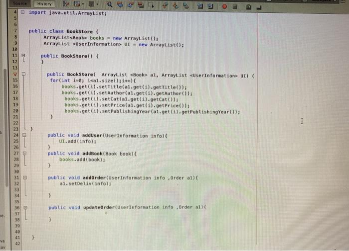 Solved 09 History import java.util.ArrayList; public class | Chegg.com