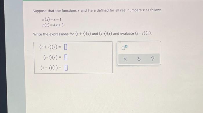 Solved Suppose that the functions s and I are defined for | Chegg.com