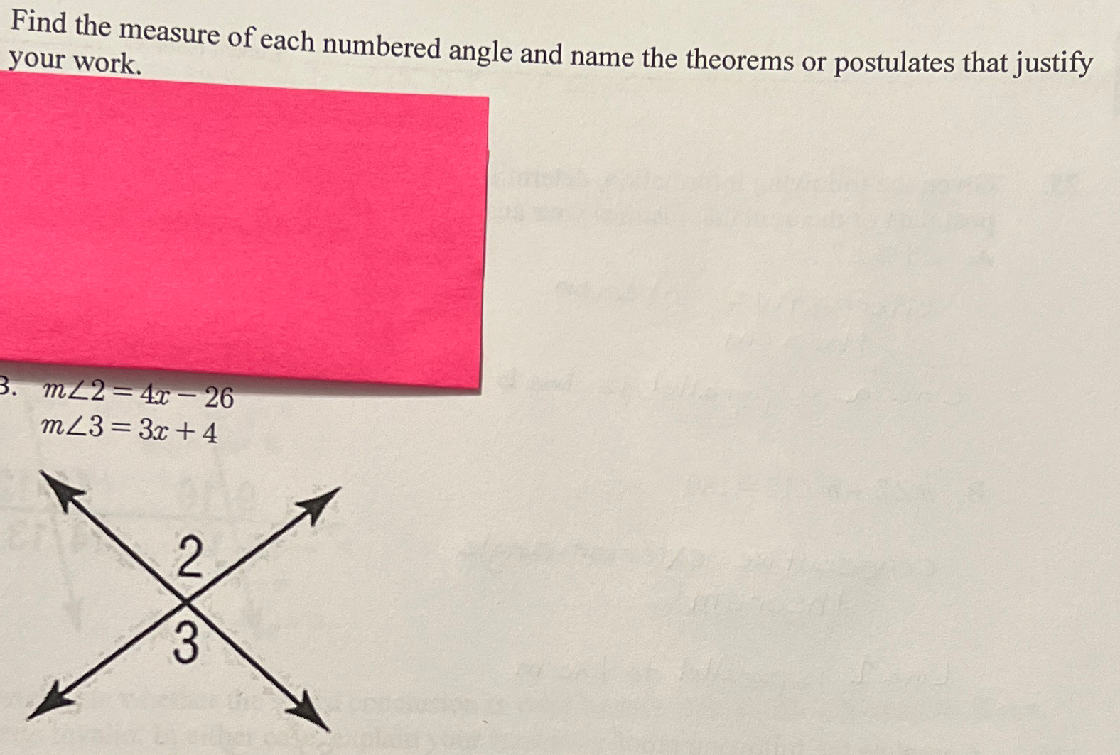Solved Find the measure of each numbered angle and name the | Chegg.com