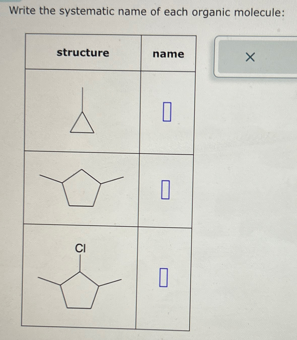 Solved Write the systematic name of each organic | Chegg.com