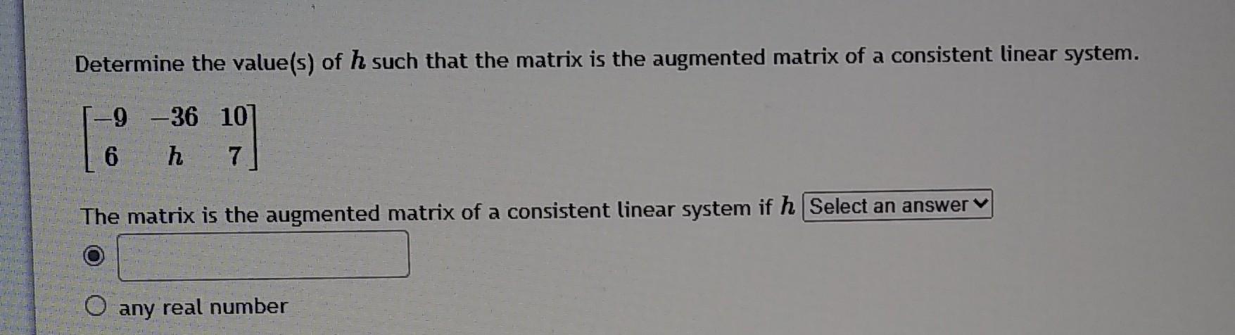 Solved Determine the value(s) of h such that the matrix is | Chegg.com