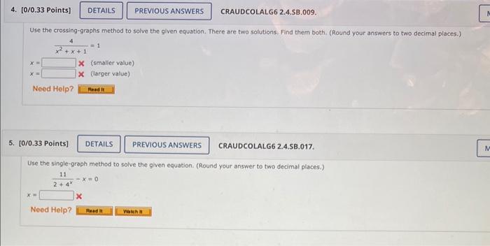 Solved Use the crossing-graphs method to solve the given | Chegg.com