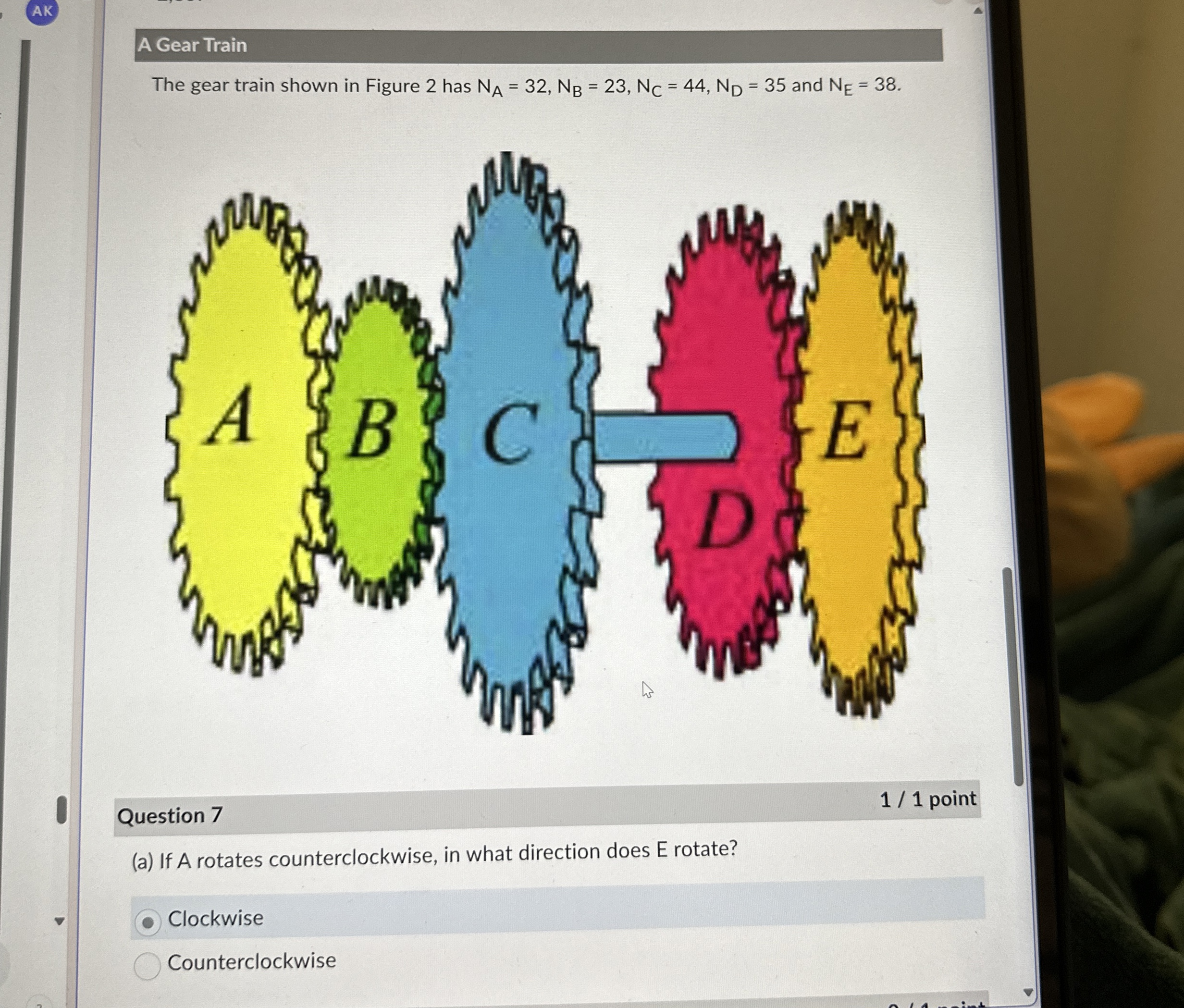 Solved AKA Gear TrainThe gear train shown in Figure 2 ﻿has | Chegg.com