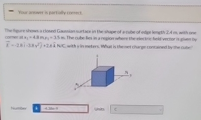 Solved Your answer is partially correct.The figure shows a | Chegg.com