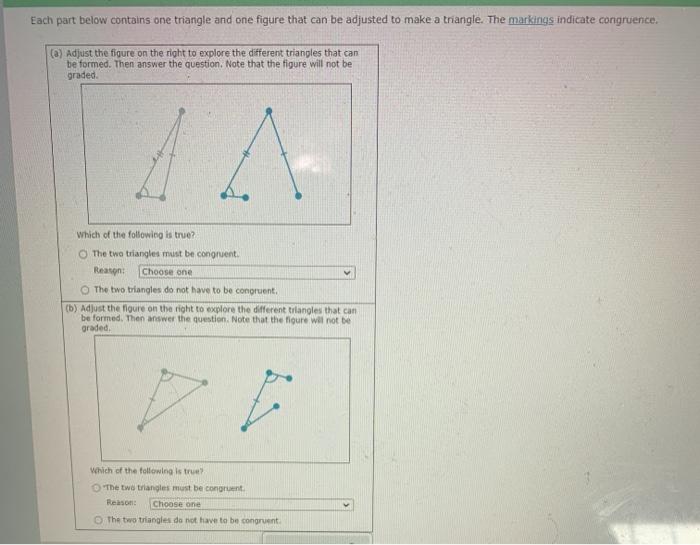 Solved Each part below contains one triangle and one figure | Chegg.com