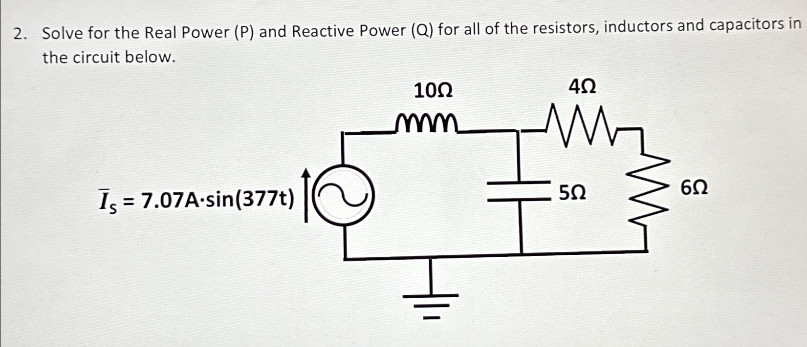 Solve for the Real Power (P) ﻿and Reactive Power (Q) | Chegg.com