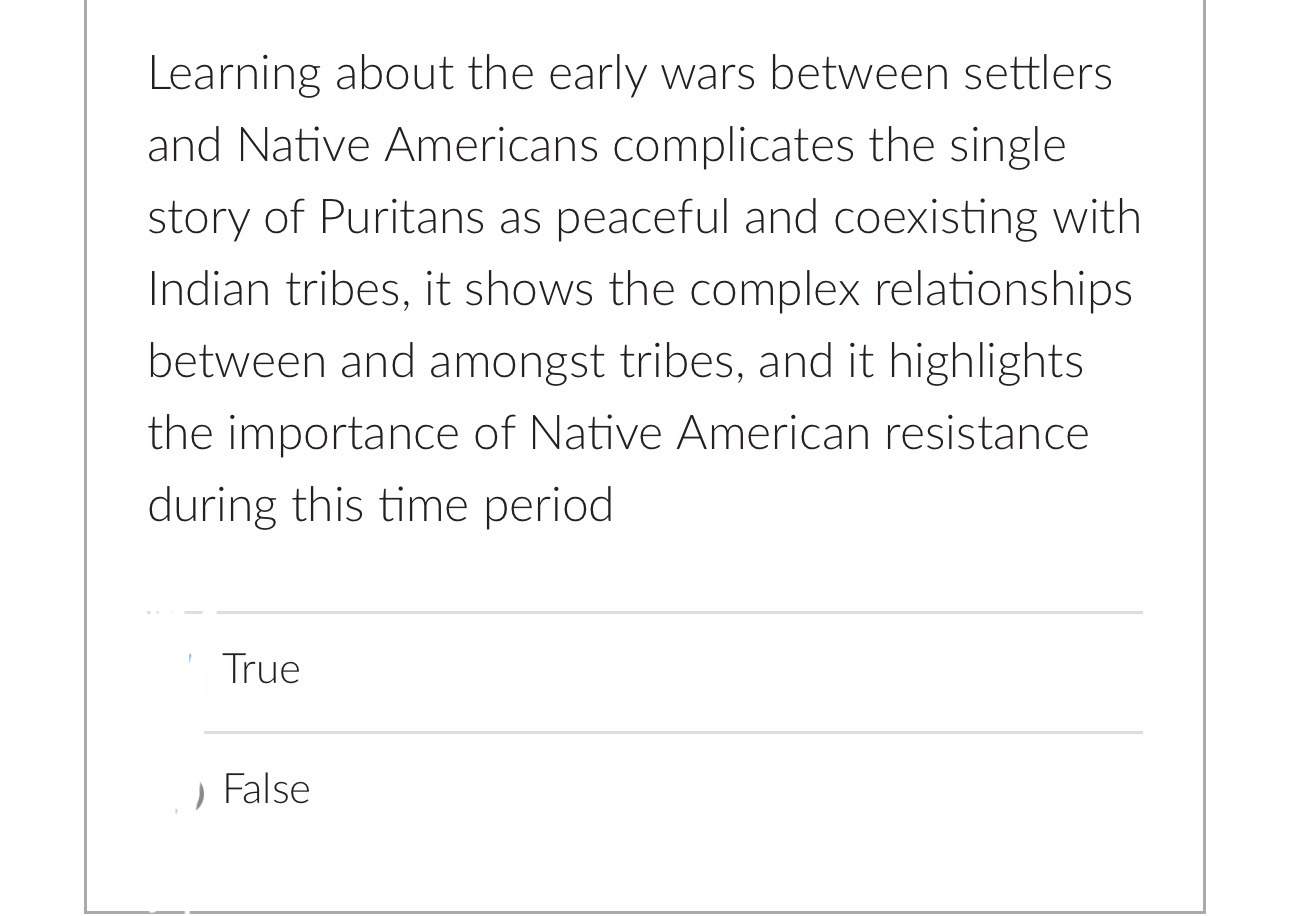 Learning about the early wars between settlers and | Chegg.com