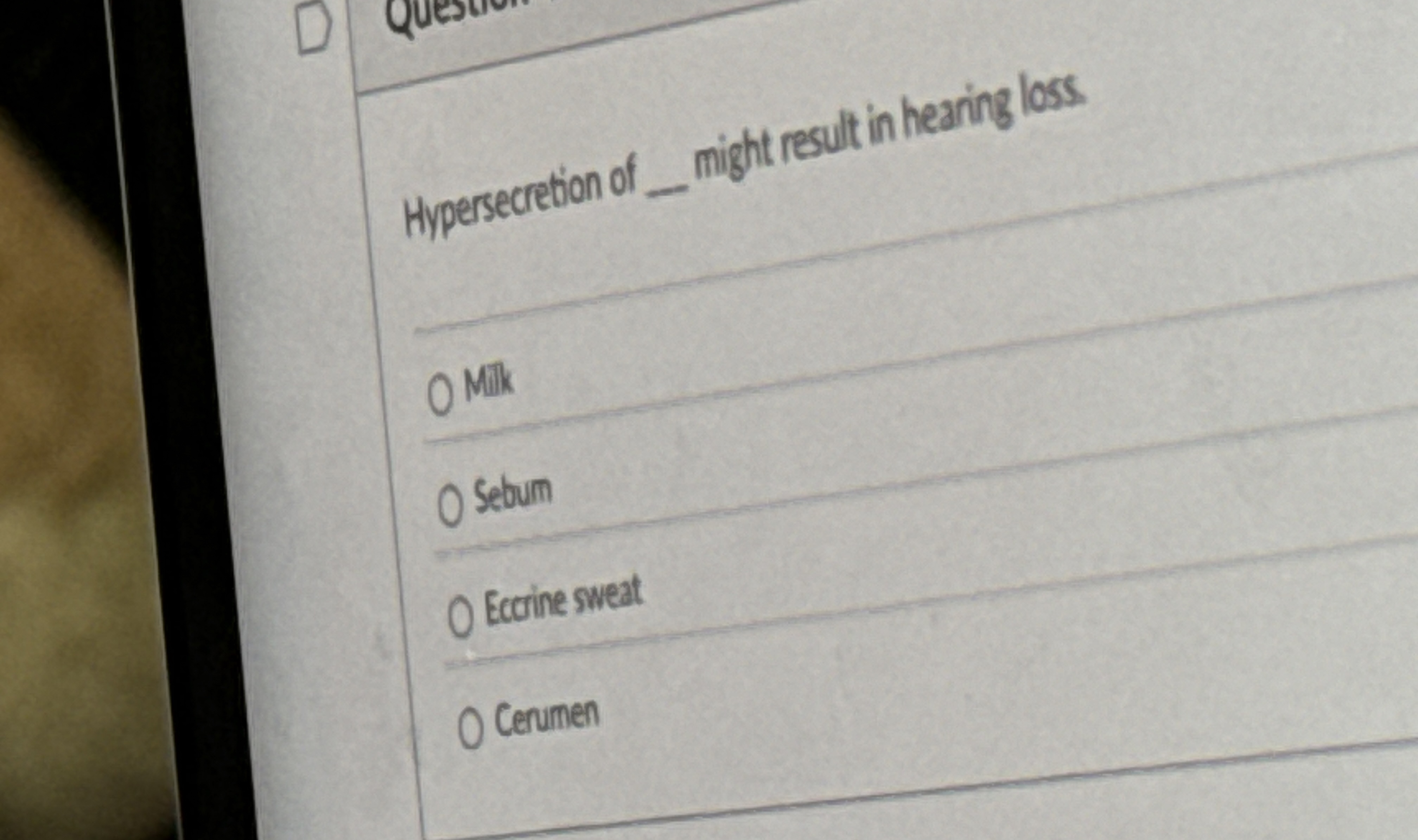 Solved Hypersecretion of ____ ﻿might result in hearing | Chegg.com