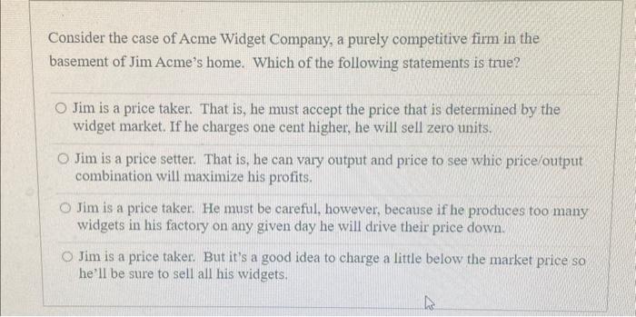 Solved Consider the case of Acme Widget Company, a purely | Chegg.com
