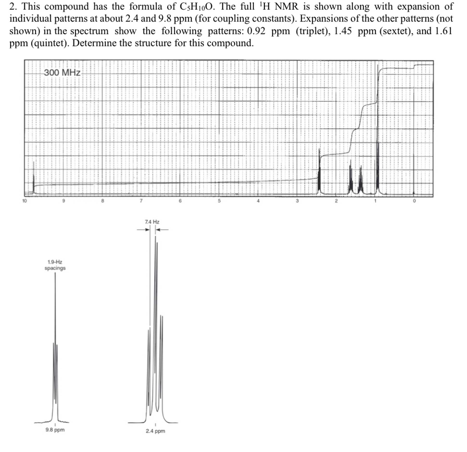 Solved This compound has the formula of C5H10O. ﻿The full | Chegg.com