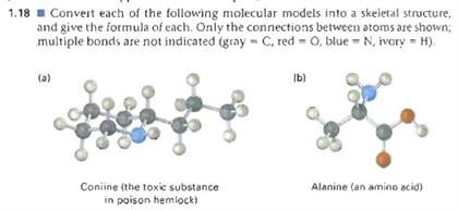 Solved Convert each of the following molecular models into a | Chegg.com