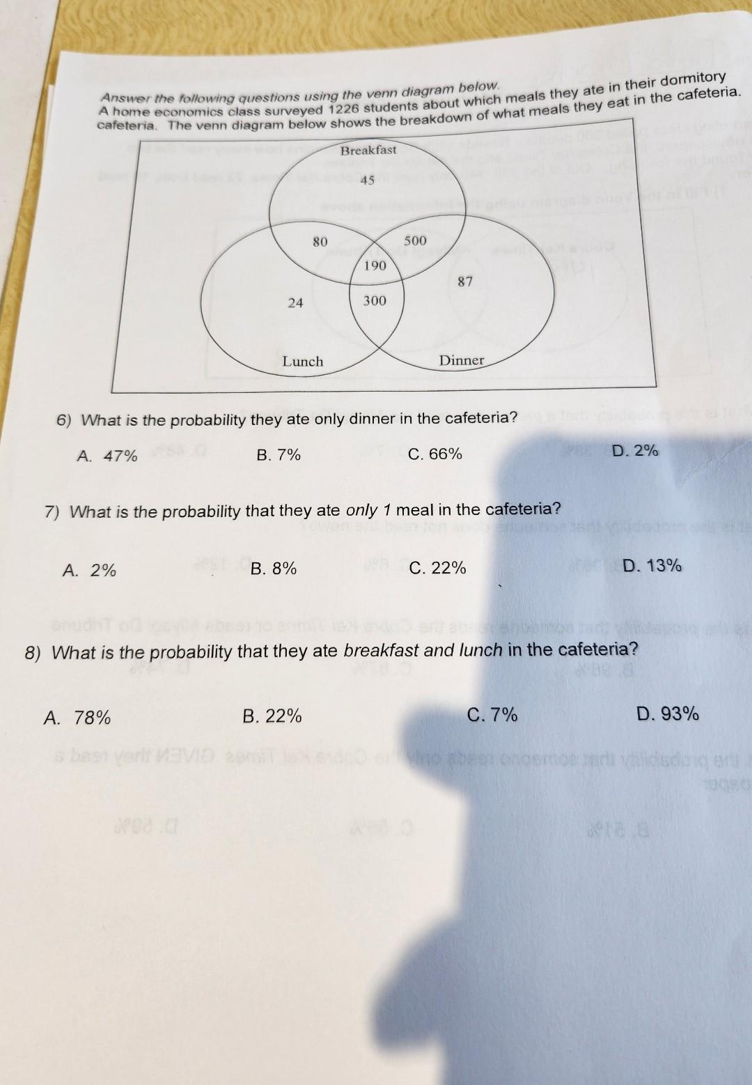 Solved Answer the following questions using the venn diagram | Chegg.com