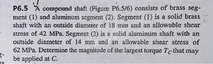 Solved P6.5 À compound shaft (Figure P6.5/6) consists of | Chegg.com