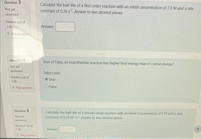 Solved Calculate the half-life of a first-order reaction | Chegg.com
