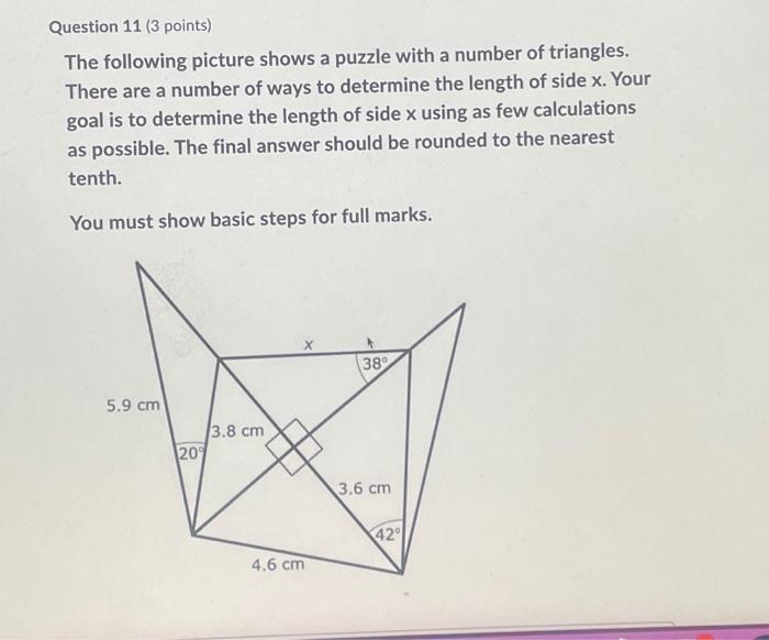 Solved Question 11 (3 points) The following picture shows a | Chegg.com