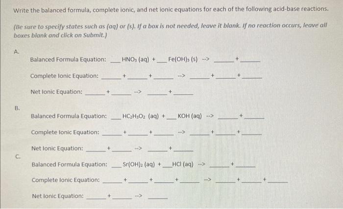 Solved Write the balanced formula, complete ionic, and net | Chegg.com