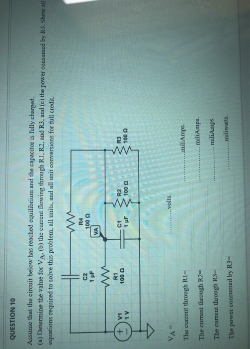 Solved Assume that the circuit below has reached equilibrium | Chegg.com