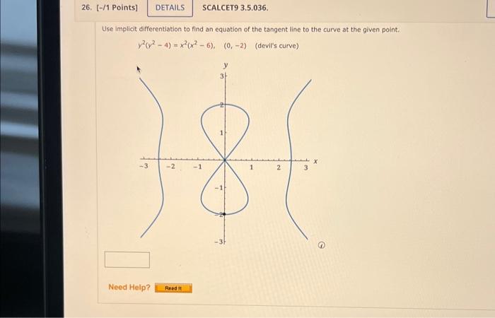 Solved Use implicit differentiation to find an equation of | Chegg.com
