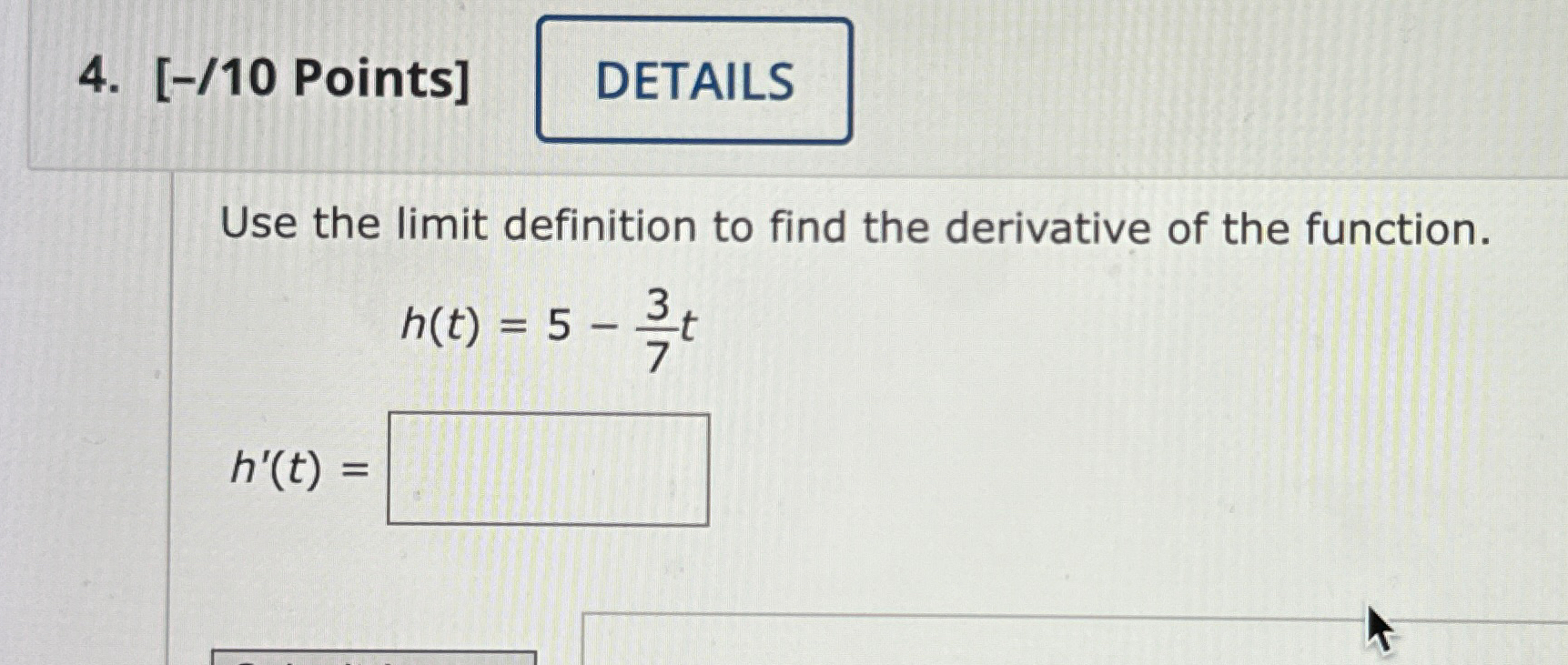 Solved Use the limit definition to find the derivative of | Chegg.com