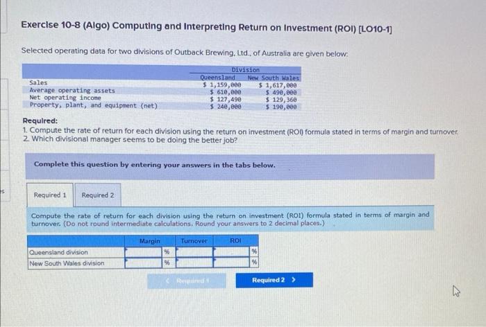 Solved Exerclse 10-8 (Algo) Computing and Interpreting | Chegg.com