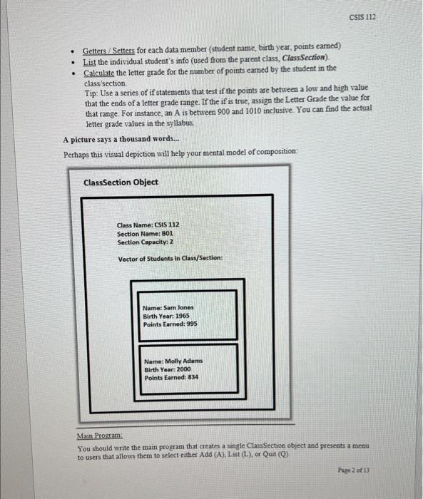 Solved Csts 112 OVERVIEW The objective of this assignment is | Chegg.com
