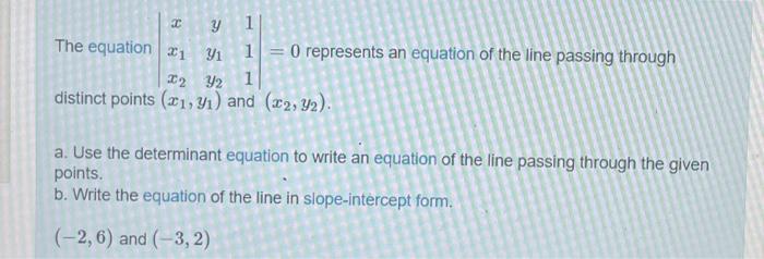 Solved X Y The equation ₁ X1 1 1 X2 Y2 1 distinct points | Chegg.com