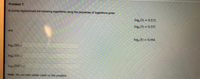 Solved Problem 7. (6 points) Approximate the following | Chegg.com