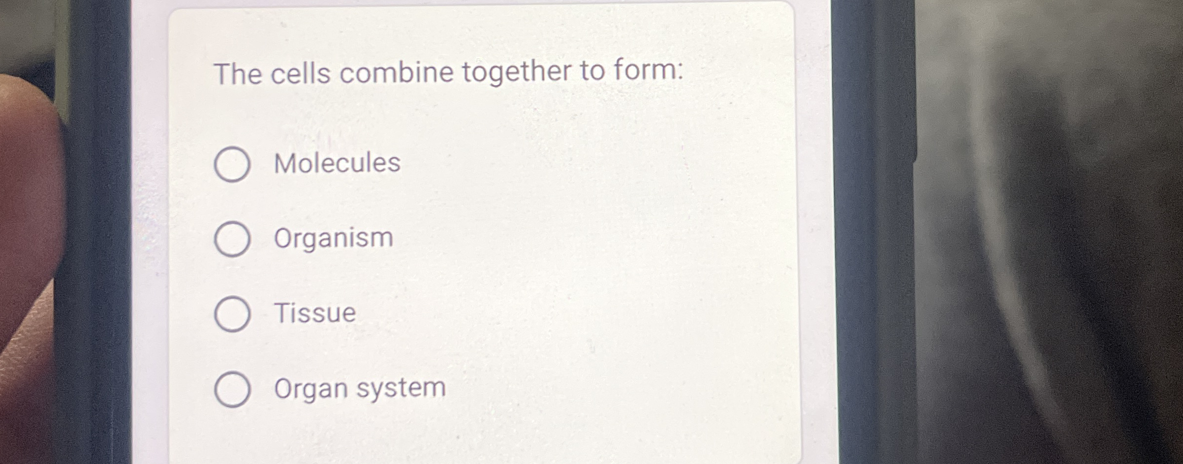 Solved The cells combine together to | Chegg.com
