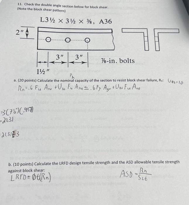 Solved 11. Check the double angle section below for block | Chegg.com