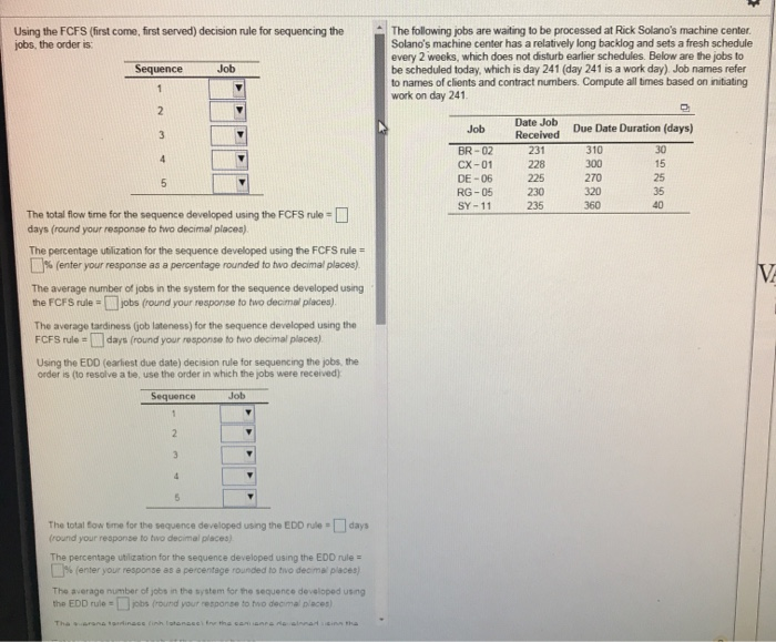 Solved Using the FCFS (first come, first served) decision | Chegg.com