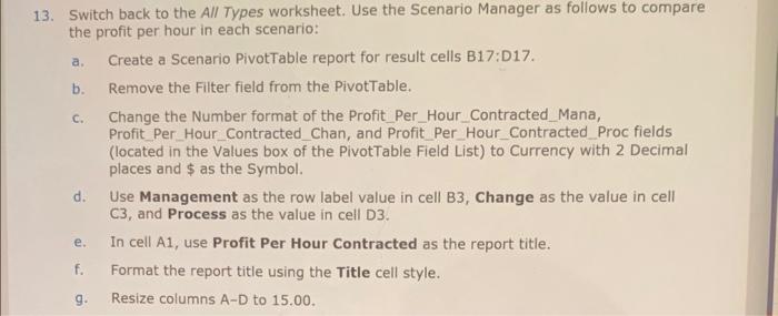 Solved 13. Switch back to the All Types worksheet. Use the | Chegg.com