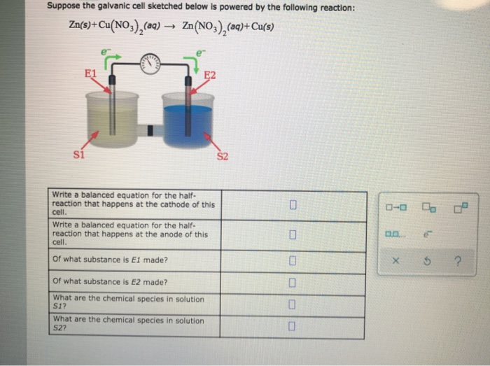 Solved Suppose the galvanic cell sketched below is powered | Chegg.com