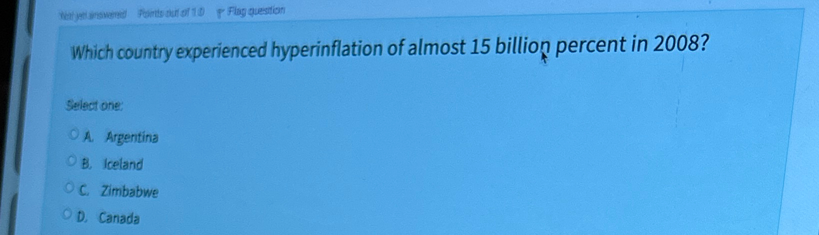 Solved Which country experienced hyperinflation of almost 15 | Chegg.com