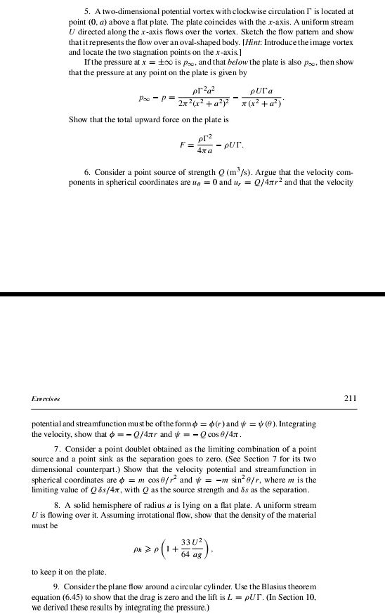 Solved 5. A two-dimensional potential vortex with clockwise | Chegg.com