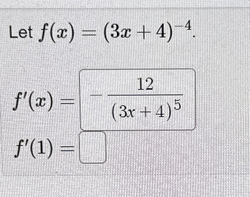 Solved Let F X 3x 4 4f 1