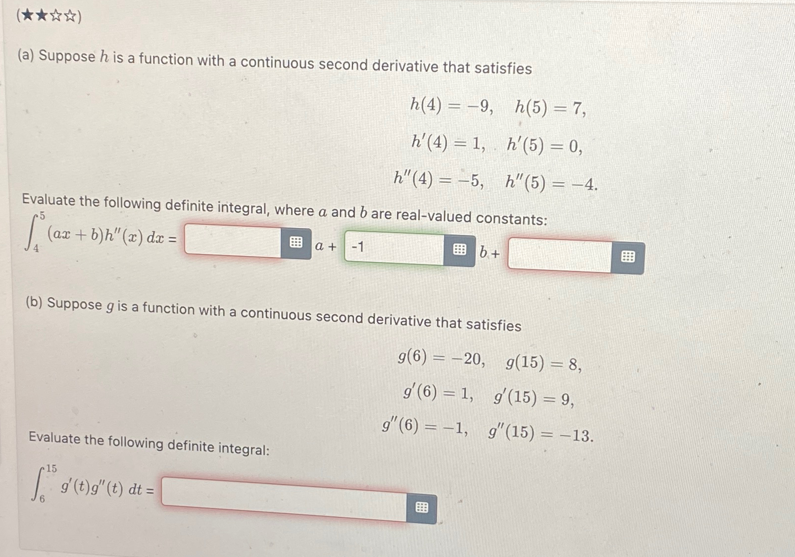 Solved (a) ﻿Suppose h ﻿is a function with a continuous | Chegg.com