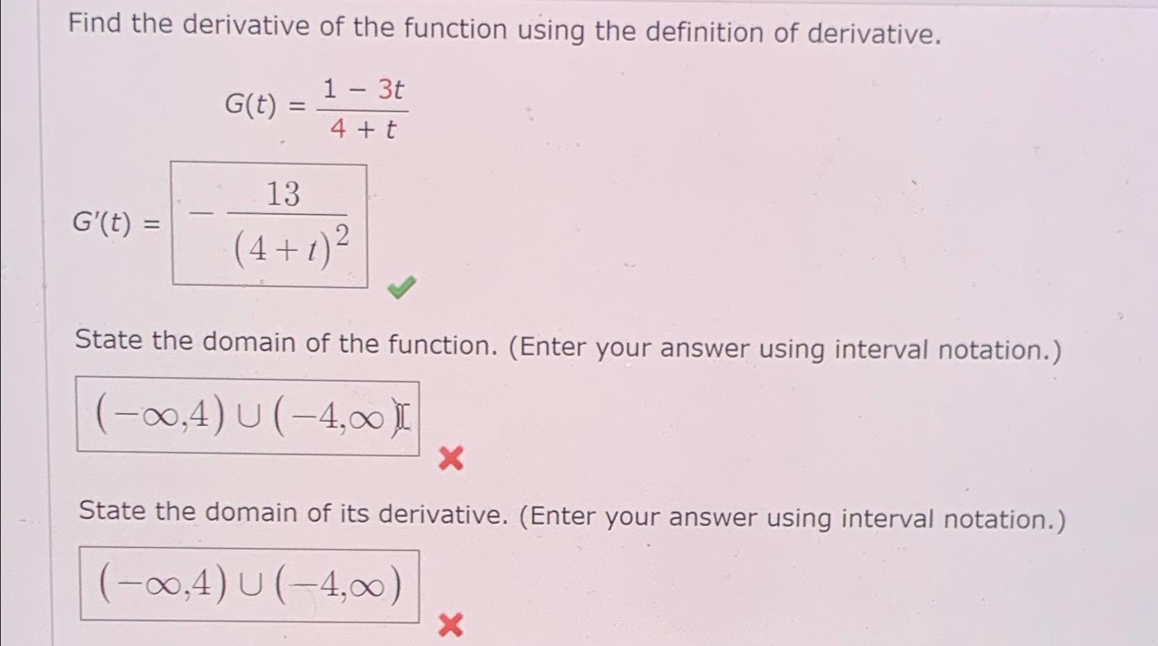 Solved Find the derivative of the function using the | Chegg.com