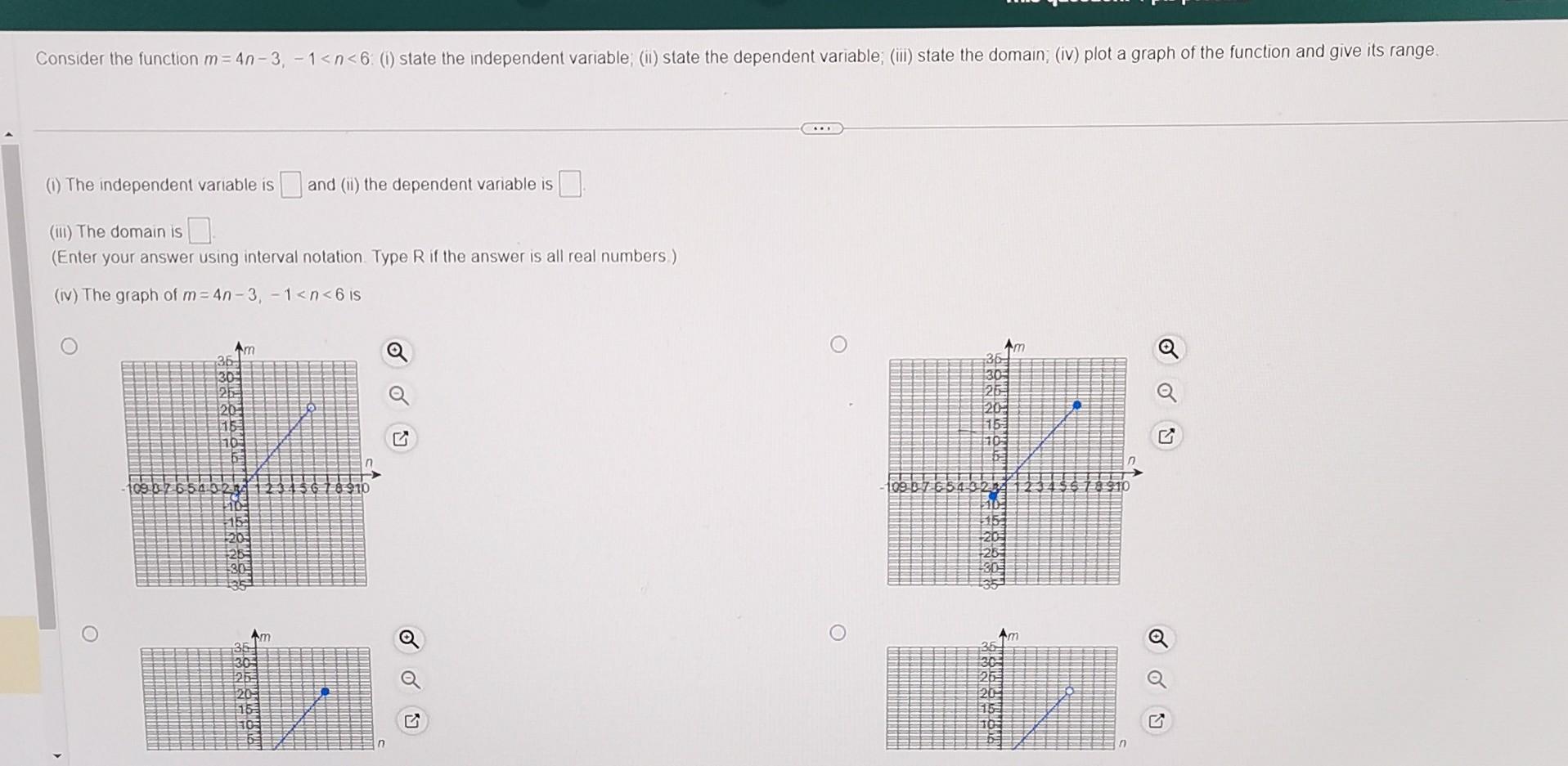 Solved Consider the function m=4n−3,−1 | Chegg.com