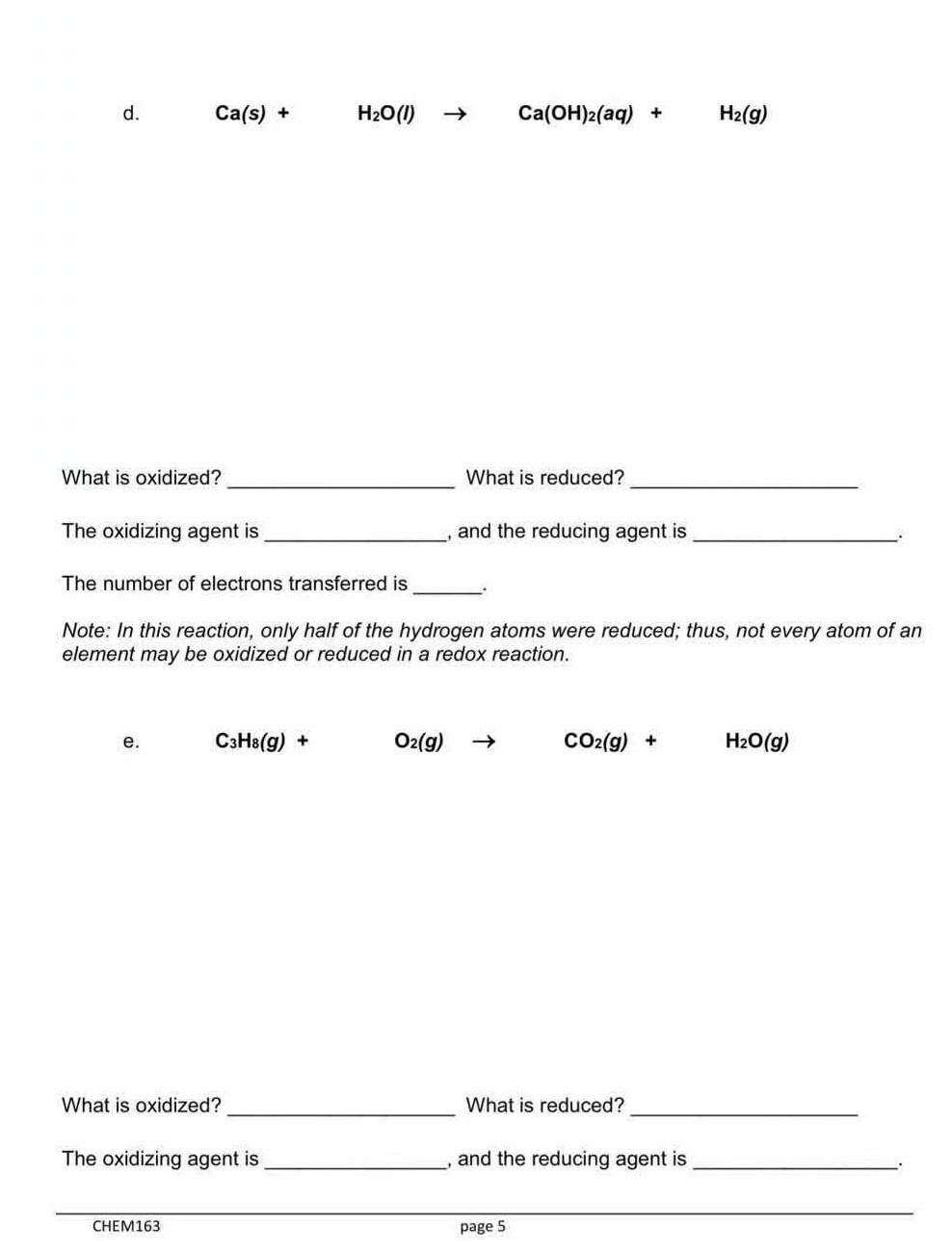 Solved 1 Determine The Oxidation Number For Each Atom In