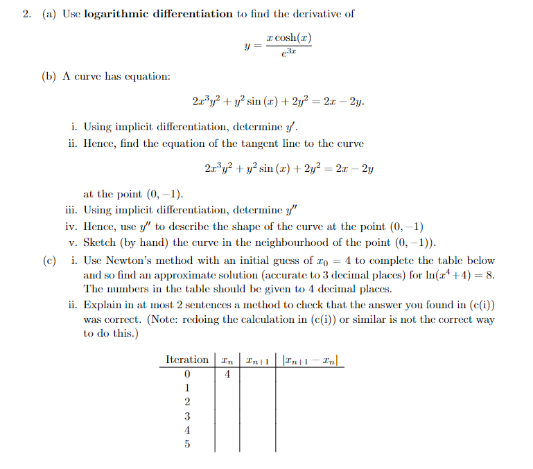 Solved (a) ﻿Use logarithmic differentiation to find the | Chegg.com