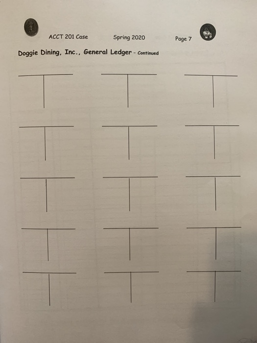 ACCT 201 Case Spring 2020 Page 6 2. Post the August | Chegg.com