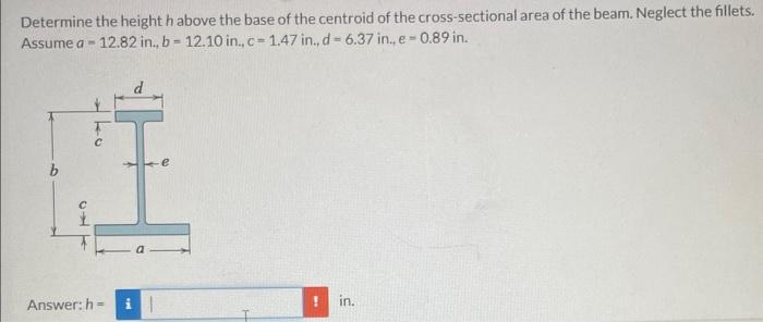 Solved Determine the height h above the base of the centroid | Chegg.com