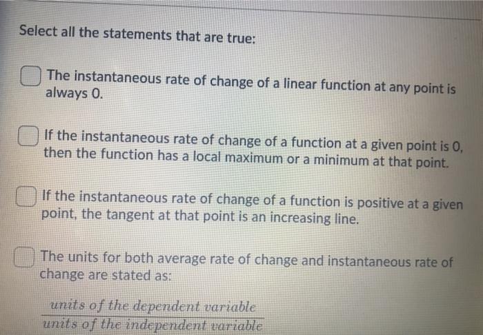 Solved Select all the statements that are true: The | Chegg.com